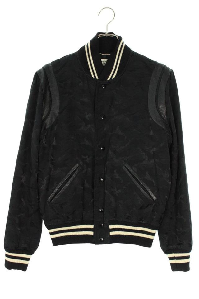 サンローランパリ サイズ:44  テディ 354718 Y008P カモ柄レザートリムスタジャンブルゾン 中古 OM10