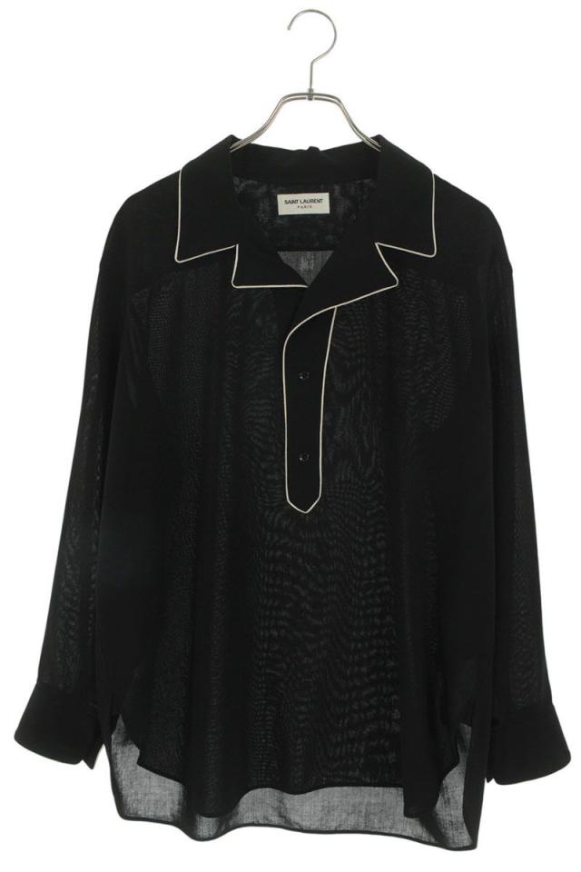 サンローランパリ サイズ:38  659850 Y069R シースルーポロ長袖シャツ 中古 BS99