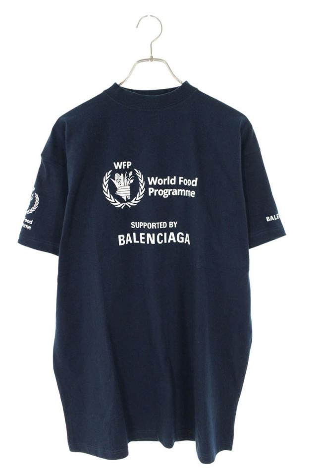バレンシアガ サイズ:1  739028 TQVB6 ワールドフードプログラムロゴプリントTシャツ 中古 BS99