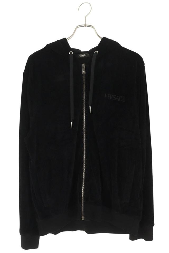 ヴェルサーチェ サイズ:M  1016281 1A12508 メデューサ刺繍ベロアジップアップパーカー 中古 OM10