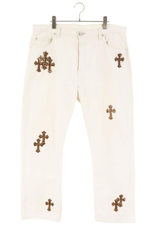 クロムハーツ  リーバイス サイズ:36インチ  U VNTG JEAN WH RED TAB ハラコレザークロスパッチリーバイス501デニムパンツ 中古 SJ02