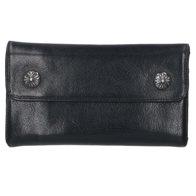 クロムハーツ   WAVE CROSS BALL ウェーブ クロスボールボタンレザーウォレット 中古 GZ11