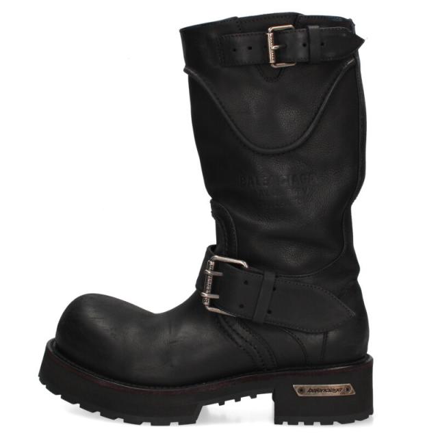 バレンシアガ サイズ:42  VENOM BOOT 833581 ヴェノムレザーロングブーツ 中古 SB01