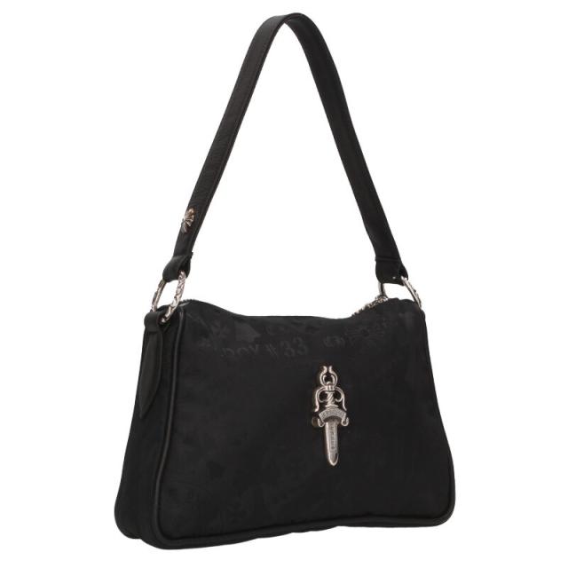 クロムハーツ   CHICKEN NUGGET SM チキンナゲット ラージダガーレザー切替総柄ナイロンハンドバッグ 中古 OS06