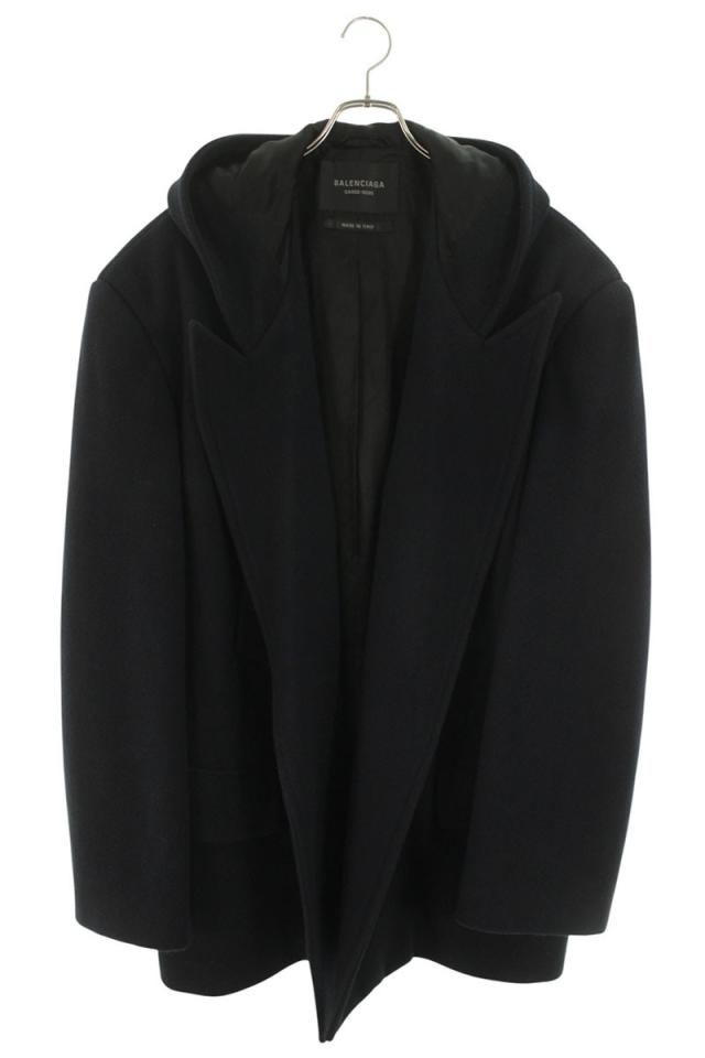 バレンシアガ サイズ:48  25AW  852339 TQU14 フーデッドショートジャケットコート 中古 SB01
