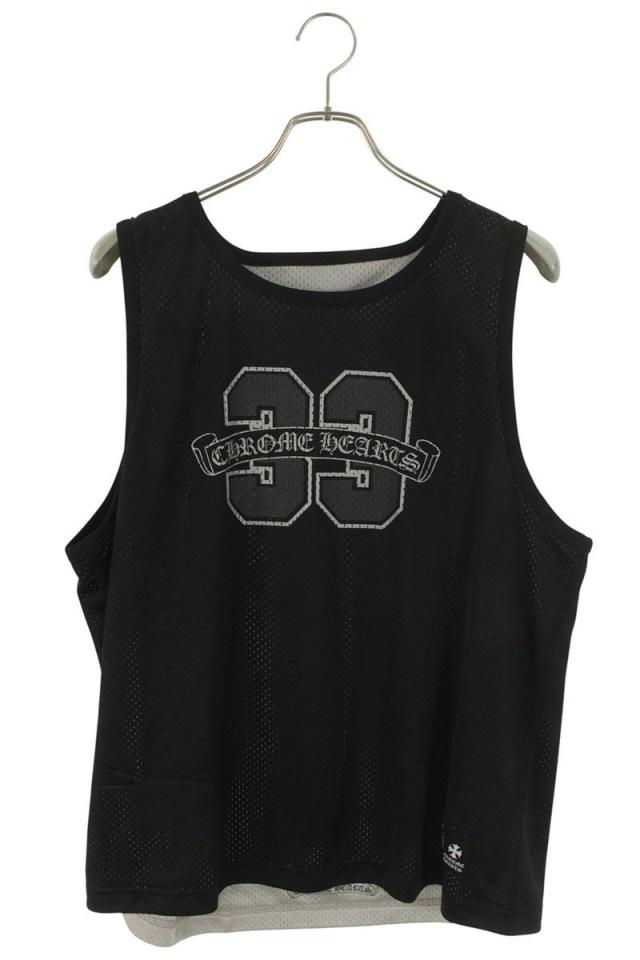 クロムハーツ サイズ:M  MESH WARM UP JERSEY リバーシブルCHロゴプリントメッシュタンクトップ 中古 SJ02