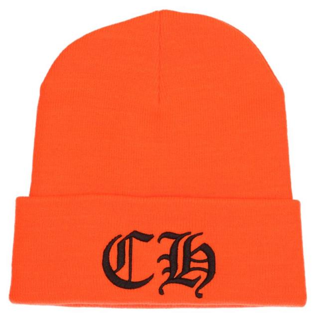 クロムハーツ サイズ:ONE SIZE  WOOL WATCH CAP ウールワッチキャップ CH刺繍アクリルビーニー帽子 中古 OK15