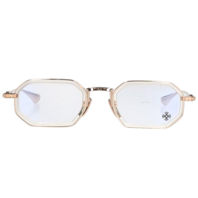 クロムハーツ サイズ:49□24-148  STYLIDA メタルフレームクロステンプル眼鏡 中古 SJ02