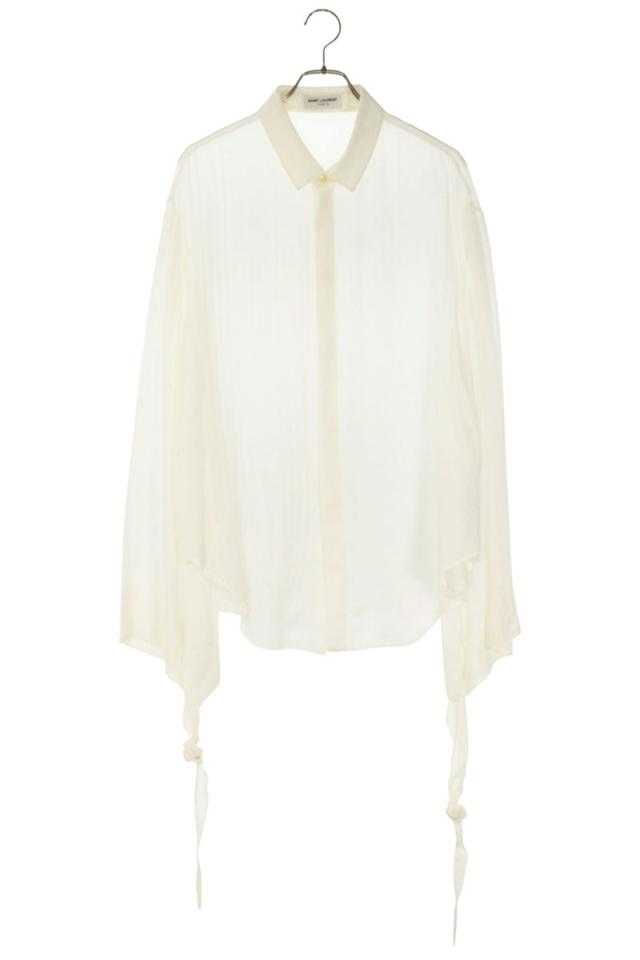 サンローランパリ サイズ:39  730442 Y2G20 シルクシースルー長袖シャツ 中古 SS13