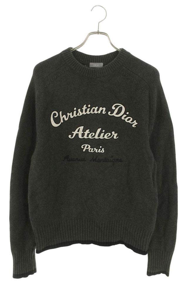 ディオール サイズ:M  213M640AT298 アトリエロゴクルーネックニット 中古 OM10
