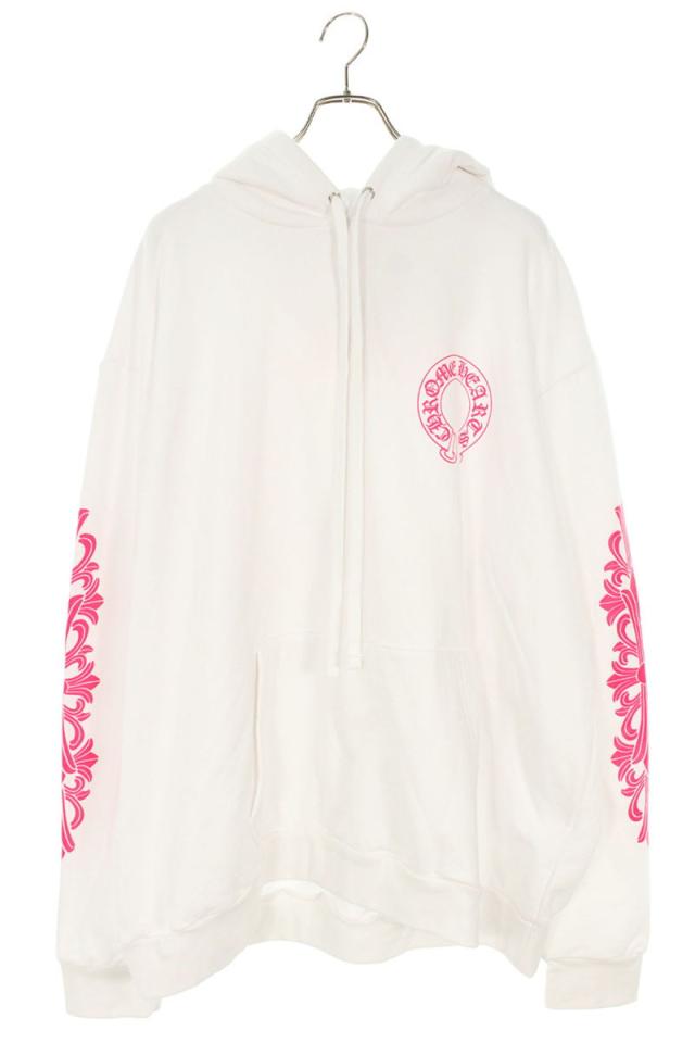 クロムハーツ サイズ:XXL  SWTSHRT PLVR バックホースシュープリントプルオーバーパーカー 中古 OK15