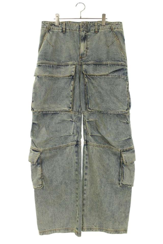 エンタイアスタジオ サイズ:L  HEAVY DENIM CARGO 多重ポケットヘビーカーゴデニムパンツ 中古 FK04