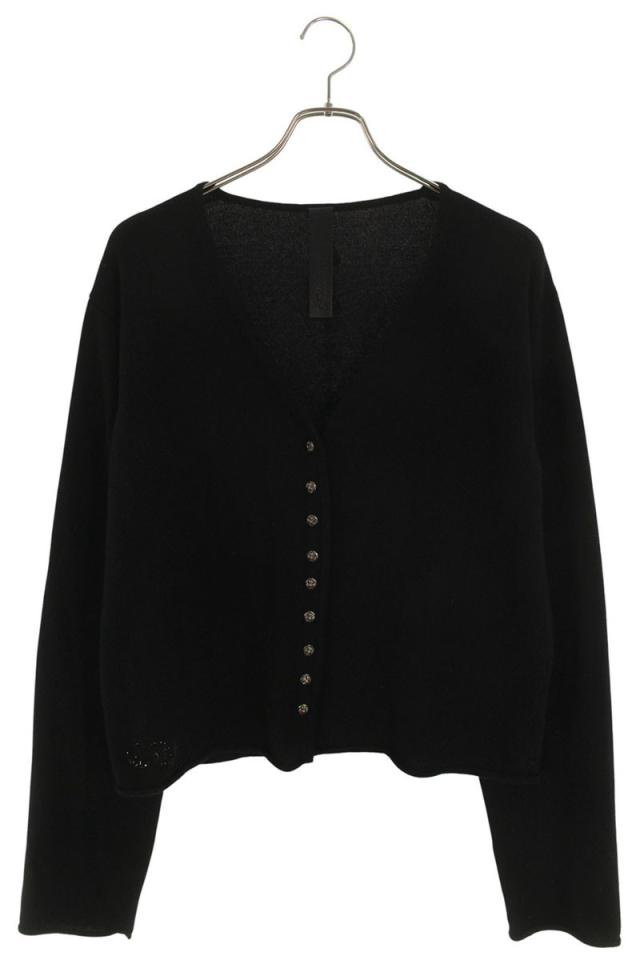 クロムハーツ サイズ:XXL ラインストーン付きカシミヤニットカーディガン 中古 SJ02