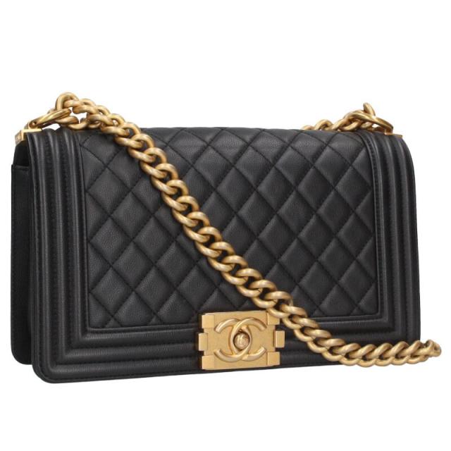 シャネル サイズ:25  ボーイシャネル25 キャビアスキンチェーンショルダーバッグ 中古 GZ14