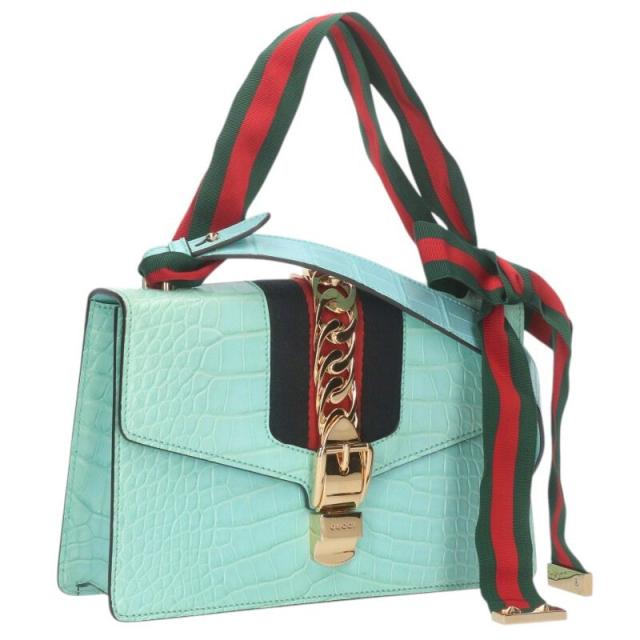 グッチ   421882 シルヴィ クロコレザーショルダーバッグ 中古 BS99