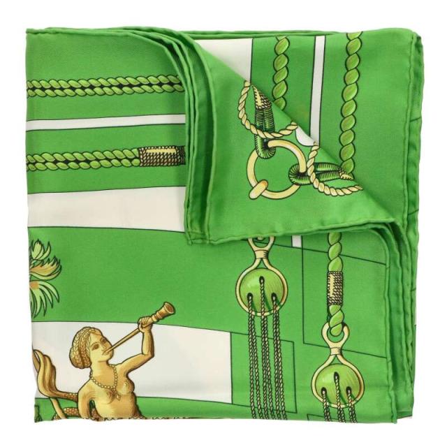 エルメス サイズ:90  カレ90 CHATEAUX D`ARRIERE 艫飾り シルクスカーフ 中古 BS99