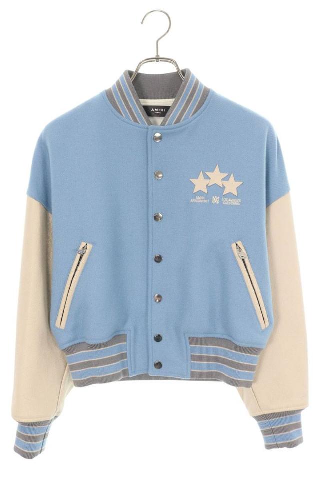 アミリ サイズ:XS  SRPS24W0S003SMRW0021 ヴァーシティスターパッチジャケット 中古 OM10