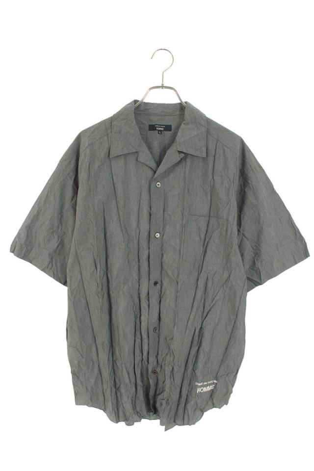 コムデギャルソンオム サイズ:L  25SS  HO-B021 AD2024製品加工シワ半袖シャツ 中古 BS99