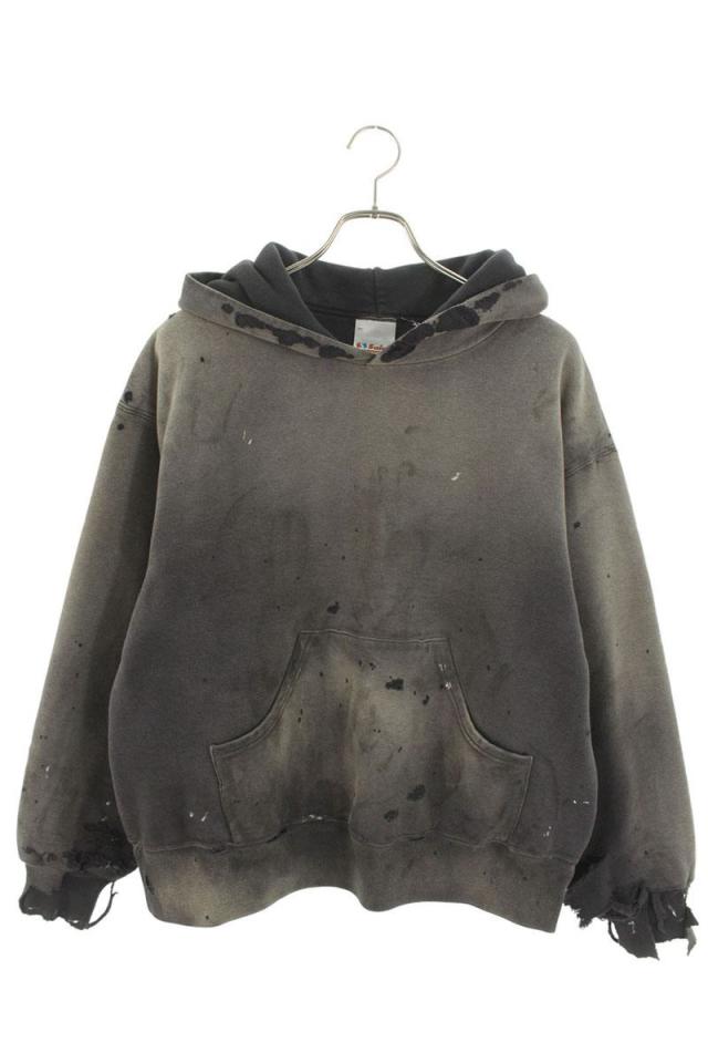 セントマイケル  ベルベルジン サイズ:L  25AW  SM-HR1-0000-C56 ヴィンテージペンキ加工ダブルフェイスパーカー 中古 SB01