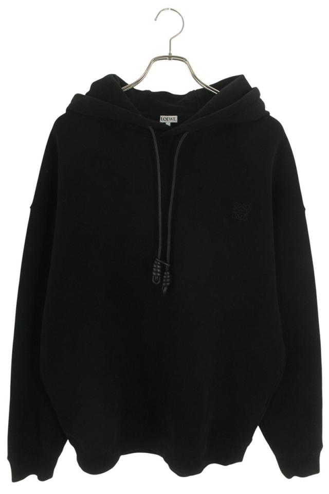 ロエベ サイズ:L  H526Y25X53 リラックスフィットレザーコードプルオーバーパーカー 中古 SB01