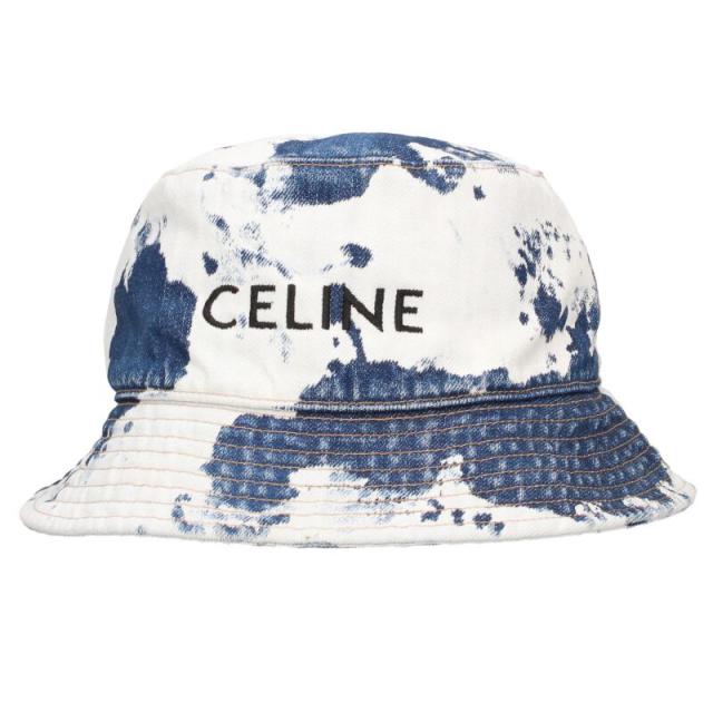 セリーヌ サイズ:M  21SS ロゴ刺繍 ブリーチデニムバケットハット 中古 BS99
