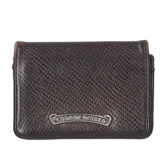 クロムハーツ   CRD CSE3PKTWDV1 アーチロゴプレート3ポケットレザーカードケース 中古 SS07