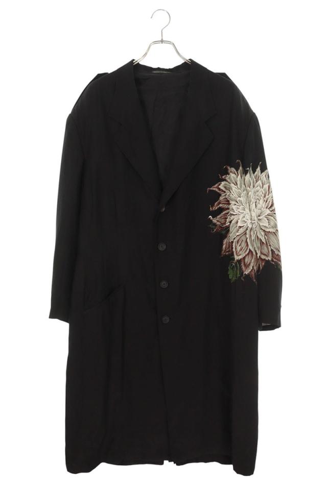 ヨウジヤマモトプールオム サイズ:3  HG-J19-409 ダリア柄ロングコート 中古 BS99