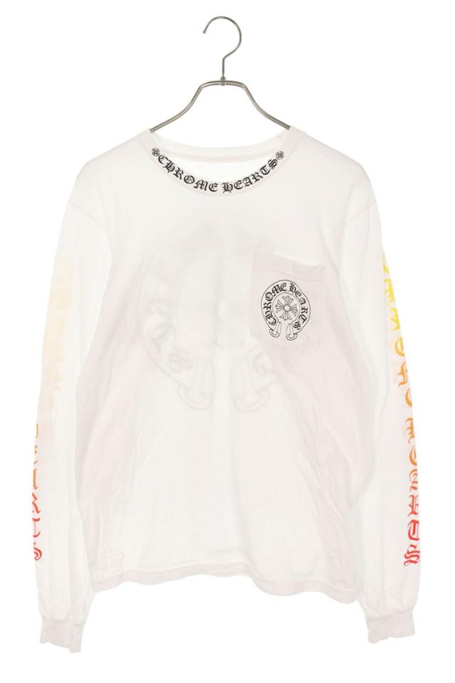 クロムハーツ サイズ:M  CH L S  2 袖グラデーションロゴプリント長袖カットソー 中古 GZ11