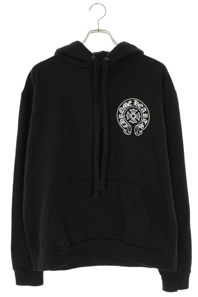 クロムハーツ サイズ:S  SWTSHRT HD ZIP LTD マリブ限定バックホースシュープリントジップアップパーカー 中古 SJ02