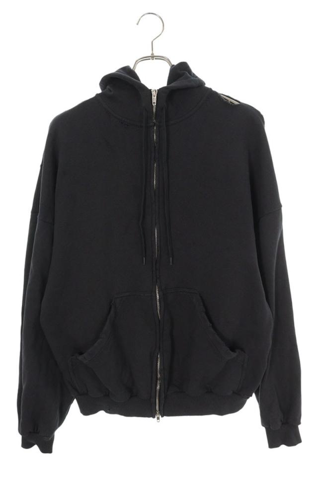 バレンシアガ サイズ:1  826162 TSVF8 セキュリティーテープロゴパーカー 中古 SS13