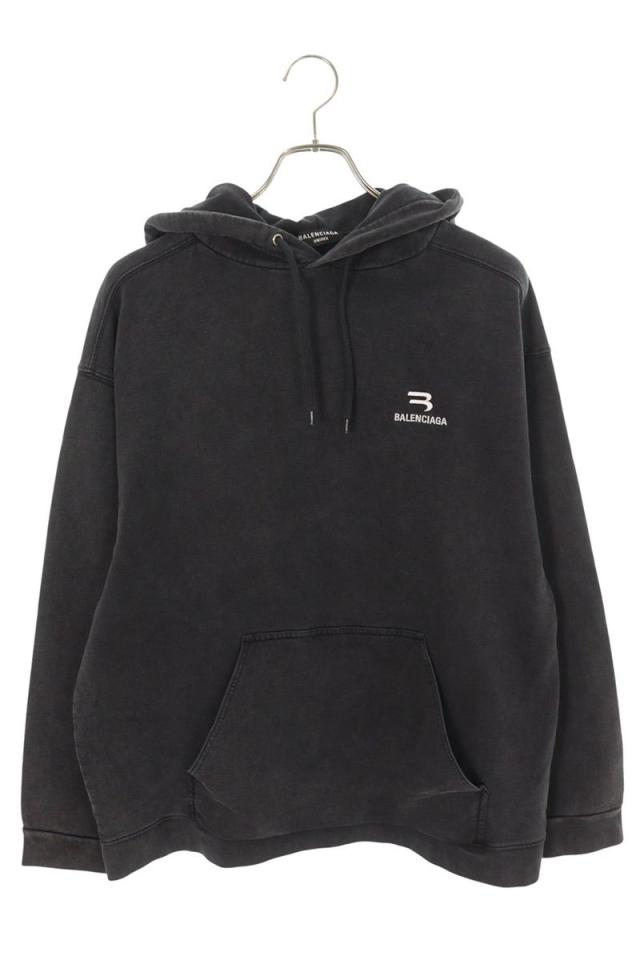 バレンシアガ サイズ:S  21AW  600583 TLVA1 ミディアムフィットスポーティBロゴプルオーバーパーカー 中古 OM10