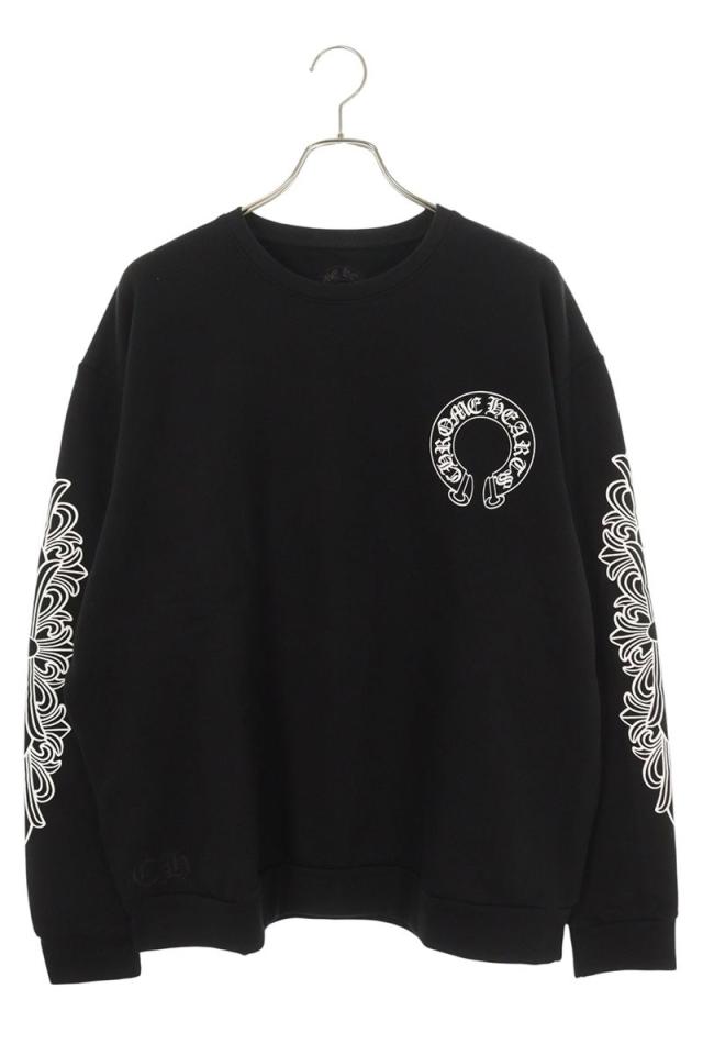 クロムハーツ サイズ:L  SWTSHRT PLVR バックホースシュー袖フローラルプリントスウェット 中古 OK15
