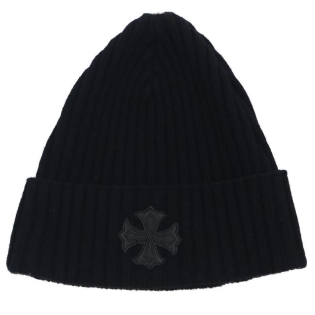 クロムハーツ サイズ:ONE SIZE CH HAT CHプラスパッチカシミアビーニーキャップ帽子 中古 SS07