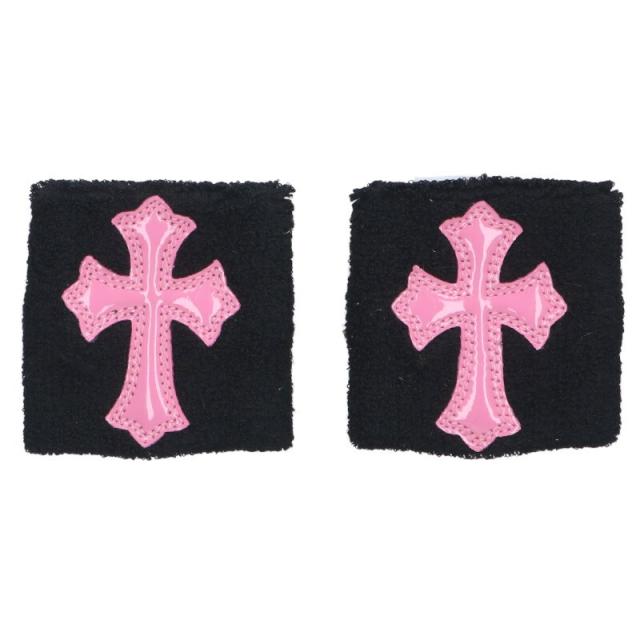 クロムハーツ   SWEATBAND WRIST オンライン限定パテントクロスパッチリストバンド 中古 SJ02