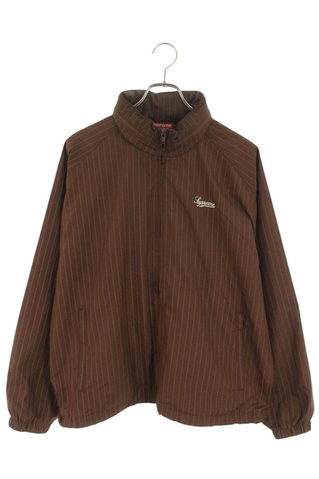 シュプリーム サイズ:M  24AW  Reflective Pinstripe Track Jacket リフレクティブピンストライプトラックブルゾン 中古 SB01