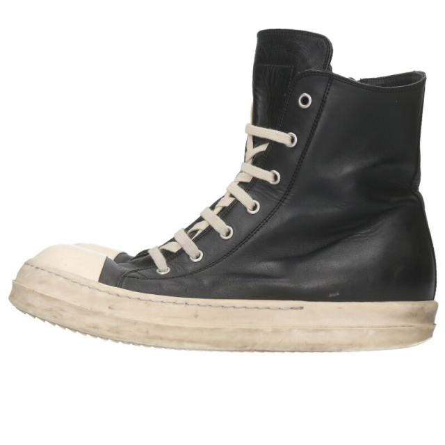 リックオウエンス サイズ:41  RAMONES ラモーンズレザーハイカットスニーカー 中古 OM10