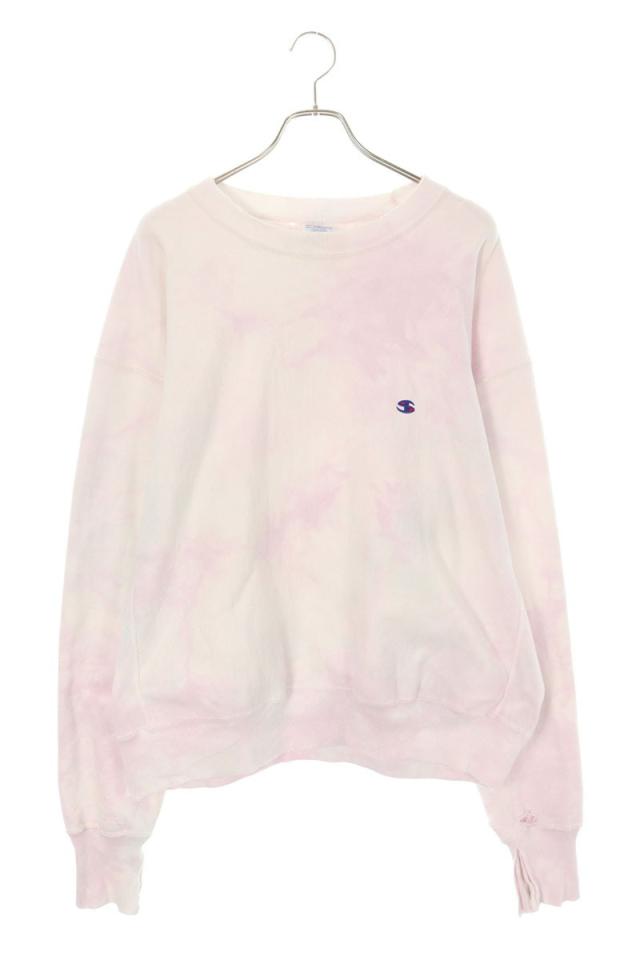 セントマイケル  チャンピオン サイズ:L  23AW  SM-A23-0000-025 タイダイダメージ加工クルーネックスウェット 中古 SB01