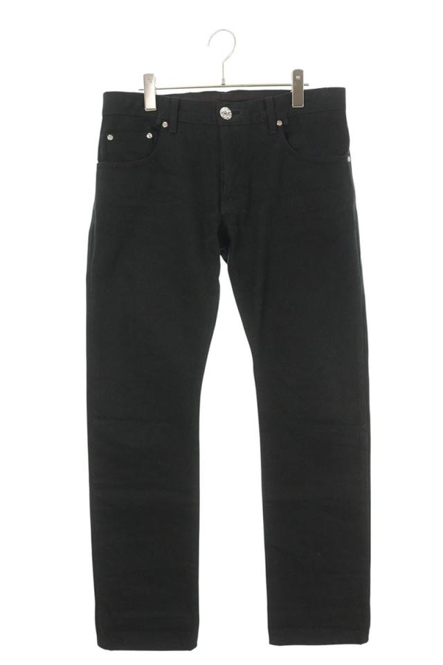 クロムハーツ サイズ:33インチ  DNM PANTS BLK クロスボールボタンフライデニムパンツ 中古 SS07