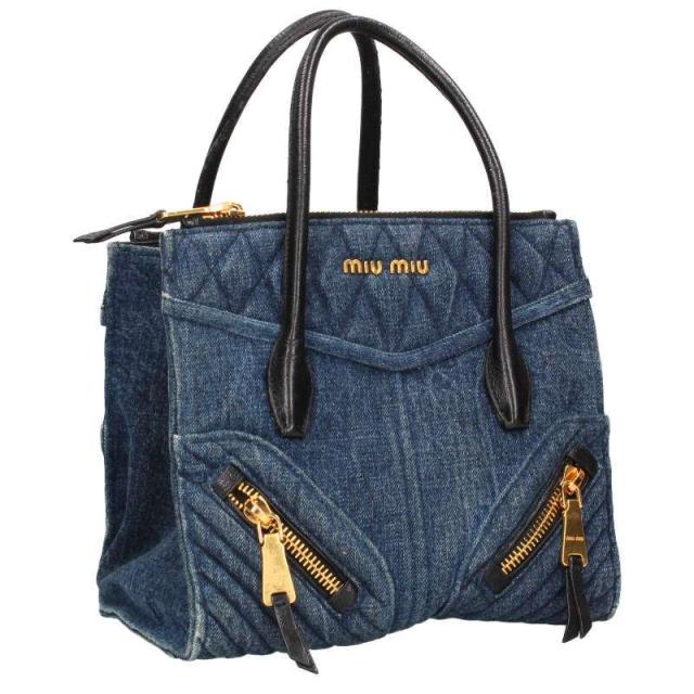 ミュウミュウ   2A87 DENIM BIKER バイカー デニムハンドバッグ 中古 BS99