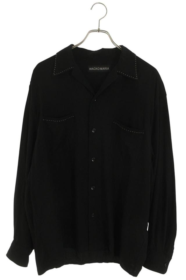 ワコマリア サイズ:L  50'S OPEN COLLAR SHIRT L S TYPE5 ピンポンステッチオープンカラー長袖シャツ 中古 BS99