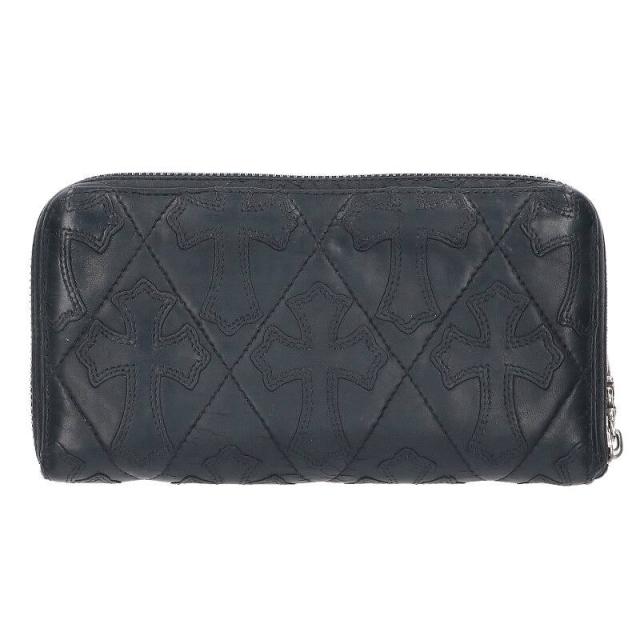 クロムハーツ   REC F ZIP QUILTED セメタリークロスキルティングレザー財布 中古 OS06