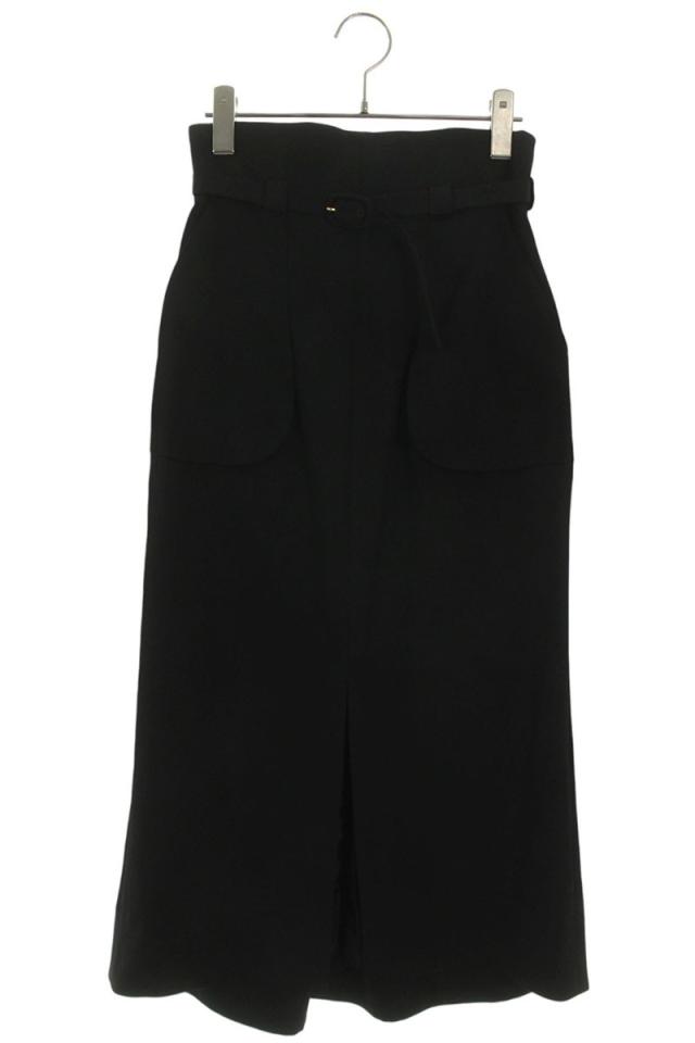 マメクロゴウチ サイズ:1  MK02-SK012 12 Basic Wool Belted Skirt ベルテッドウールスカート 中古 BS99