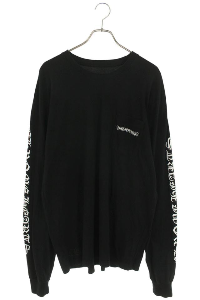 クロムハーツ サイズ:XL  CH L S 1 袖英字プリント長袖カットソー 中古 OS06