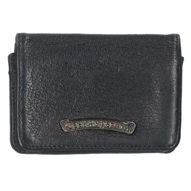クロムハーツ   CRD CSE3PKTWDV1 ブラックロジウムアーチロゴプレート3ポケットレザカードケース 中古 NO05