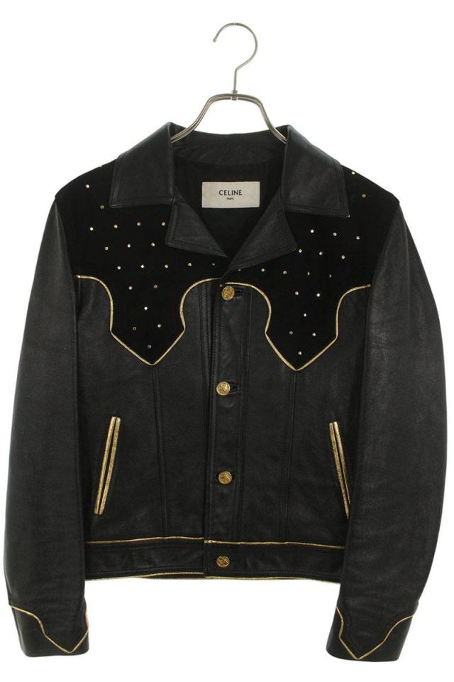 セリーヌ サイズ:44  2EH26280D ウエスタンスタッズラムレザージャケット 中古 SS13