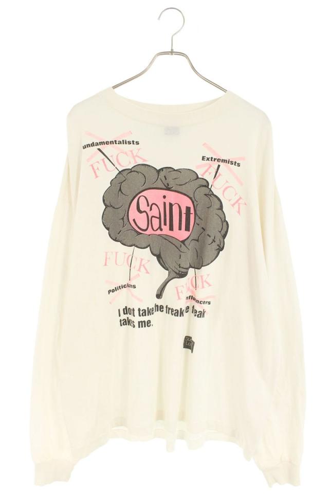 セントマイケル サイズ:XXL  SM-HR8-0000-036 BRAINプリント長袖カットソー 中古 FK04