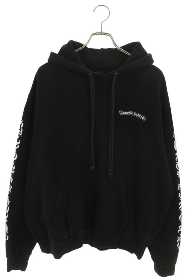 クロムハーツ サイズ:L  SWTSHRT PLVR バックスクロールラベルアームロゴパーカー 中古 SS07