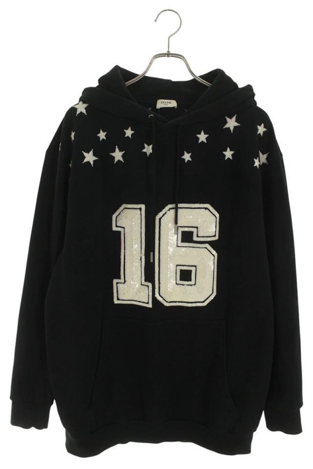 セリーヌ サイズ:XS  2Y86B670Q スパンコールロゴデザインパーカー 中古 SS13