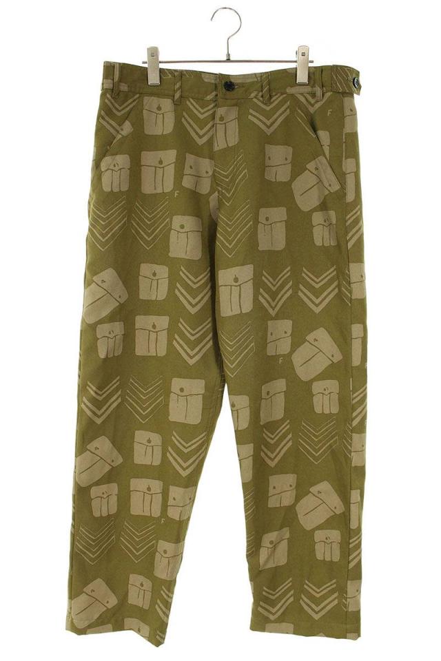 ブラックコムデギャルソン サイズ:XL  20AW  1F-P018 AD2020グラフィック総柄ロングパンツ 中古 BS99