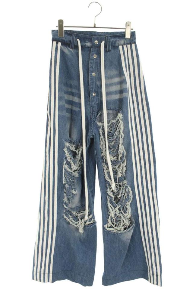 ヨリスポーツ サイズ:28 サイドラインクラッシュ加工デニムパンツ 中古 SS13